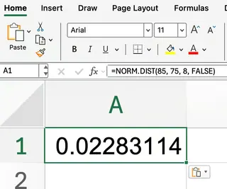 A Guide to the NORM.DIST Function in Excel - Formulas vs. AI - Excelmatic